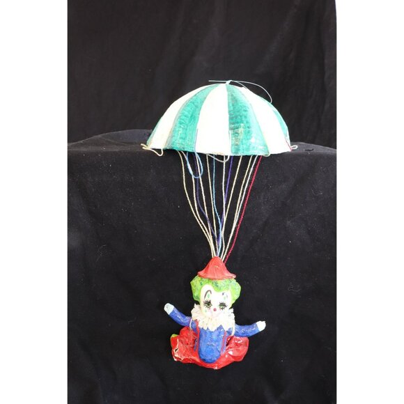 1973 Paper Mache Clown With Parachute | Design | Vtg 973 Paper Mache ...